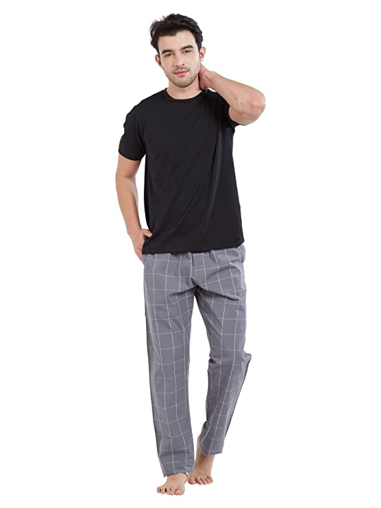 Xyxx Mens Super Combed Cotton Checkered Checkmate Pyjamas
